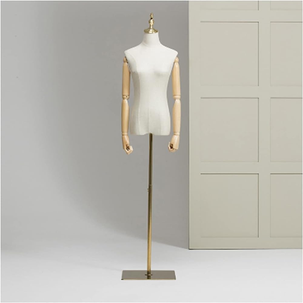MYRRHE Female Mannequin Torso Female Tailors Height Adjustable Model With Realistic Wooden Arm ...