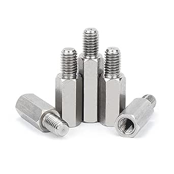 2pcs M10×100mm+15mm304 Stainless Steel Single Head Hexagonal Column ...