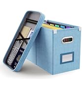 Amazon.com: Oterri File Organizer Box with Lid, Hanging Filing File Box ...