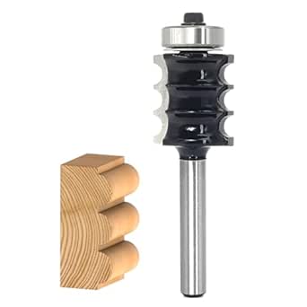 SICWOOD Triple Bead Router Bit 1/4 Shank, 3/32" Radius, 7/8" Cutting ...