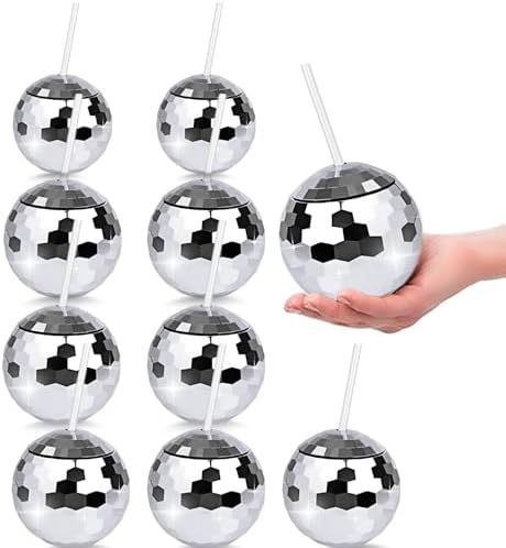 Amazon.com | Tongnian 9 Pcs Disco Ball Cups Tumbler Disco Flash Ball ...