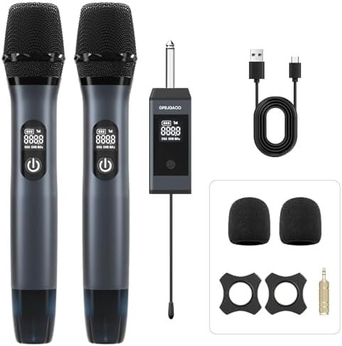 Amazon.com: Wireless Microphone System, UHF Professional Metal Dynamic ...