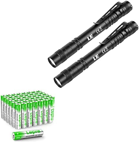Amazon.com: Lepro LED Pocket Pen Light & AAA Batteries Pack of 48 ...