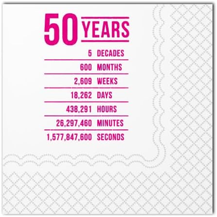 Amazon.com | SharkBliss Funny 50th Birthday Cocktail Napkins, 50 Pack ...