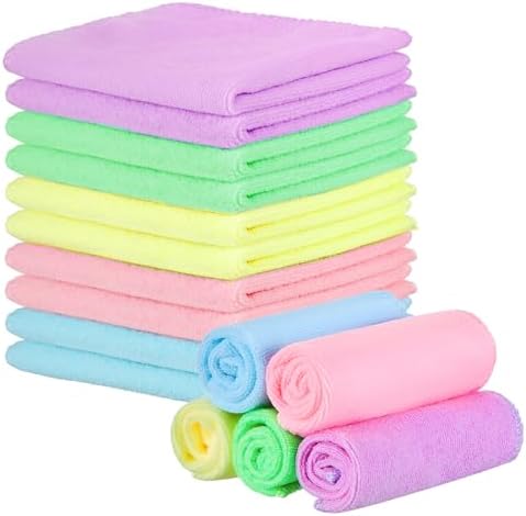 Hestya 50 Pcs Microfiber Face Cloths Fast Drying Face Wash Cloth ...