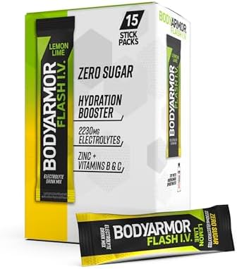 Amazon.com : BODYARMOR Flash IV Electrolyte Packets, Lemon Lime - Zero ...