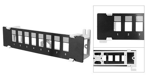 Amazon.com: Black 8 Port Unloaded Panel - Insert Your Own Jacks ...