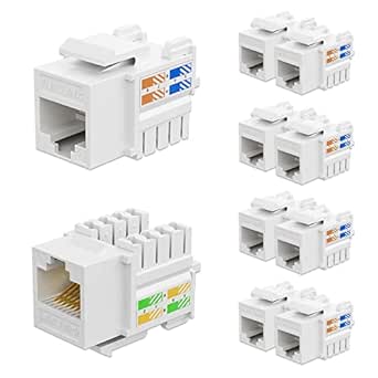 Amazon.com: iwillink 10Gbps Cat6 Keystone Jack 10-Pack, RJ45 Keystone ...