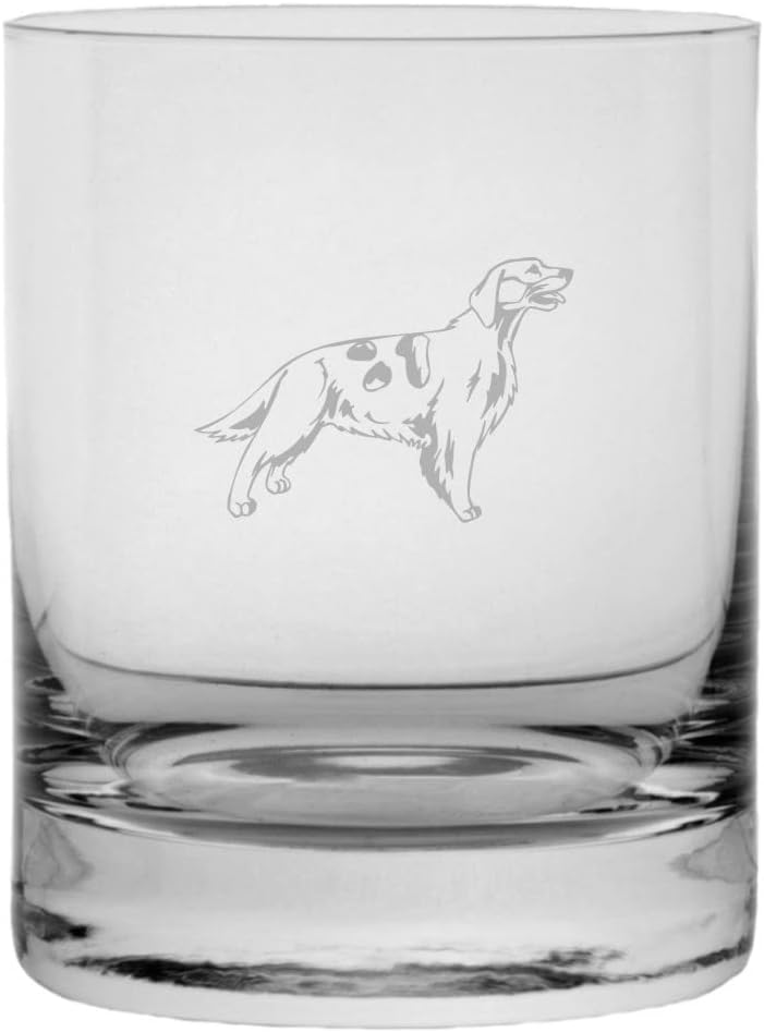 Amazon.com | Irish Red & White Setter Dog Themed Etched 11oz Crystal ...