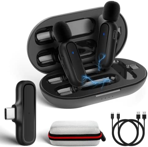 Amazon.com: Easterville 2 Pack Wireless Lavalier Microphone for Android ...