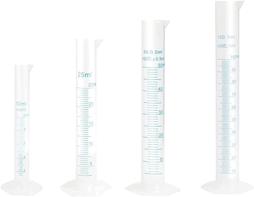 Labifie Polypropylene Plastic Measuring Cylinder Transparent Graduated Combo of 10ml,25ml,50ml ...