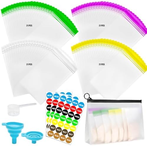 Amazon.com: YEXEXINM 4 Pcs Protein Powder Container with Funnels Stand ...