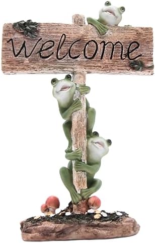 Amazon.com: Wowser Whimsical Frog Welcome Garden Statue, Outdoor Decor ...