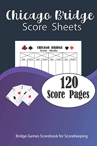 Chicago Bridge Score Sheets: Bridge score keeper Book | Score card ...