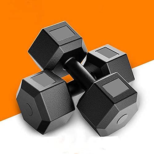 ASP FITNESDumbbells, Black PVC Dumbbell Set, 1 Pair Dumbbells, Hex ...
