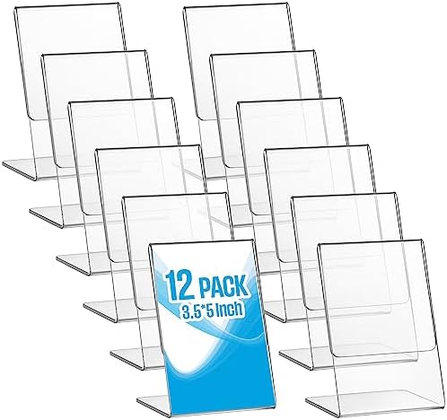 Amazon.com - Ctosree 12 Pcs Acrylic Photo Frame L shape Slant Back ...