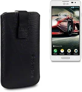 Amazon.com: LG OPTIMUS F7 GENUINE LEATHER POCKET CASE WITH SHOCKSOCK ...