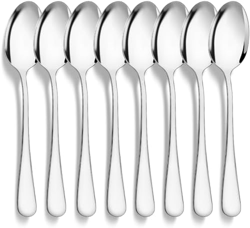 CoKeeSun Teaspoons Set of 8, 14cm Tea Spoons Stainless Steel, Food ...