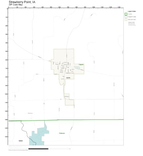 ZIP Code Wall Map of Strawberry Point, IA ZIP Code Map Not Laminated ...