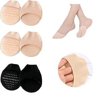 Foot Cushion Socks, No-Show Half Toe Socks with Memory Foam Padding ...