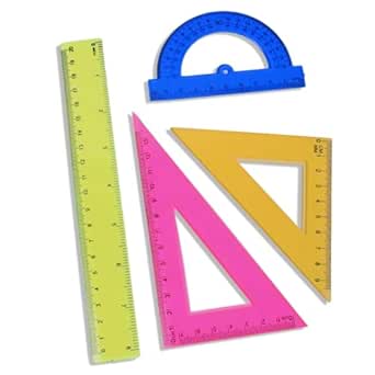 Gentiam 4-Piece Geometry Set, Triangle Ruler Protractor Straight Ruler ...