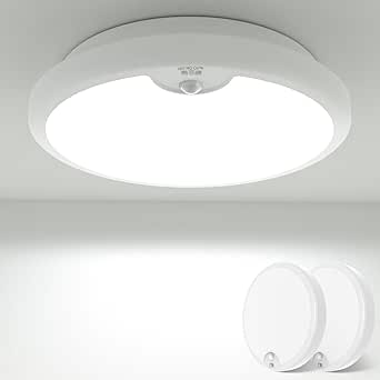 Peasur 2 Pack Motion Sensor LED Ceiling Light Battery Operated, 6000K ...