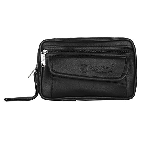 Buy Ensure Black Leather Hand Pouch at Amazon.in