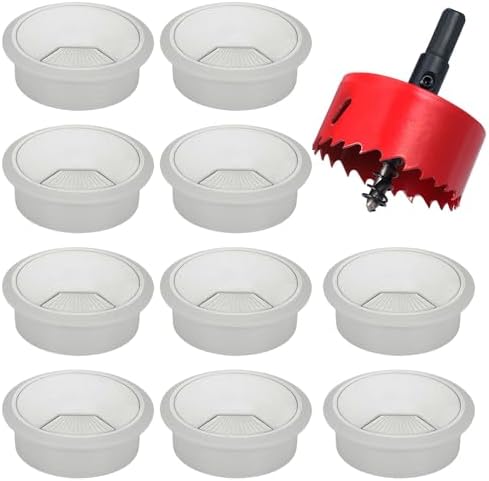Hejo 10PCS Desk Grommet, Table Cable Grommet 60mm with Hole Saw, Round ...