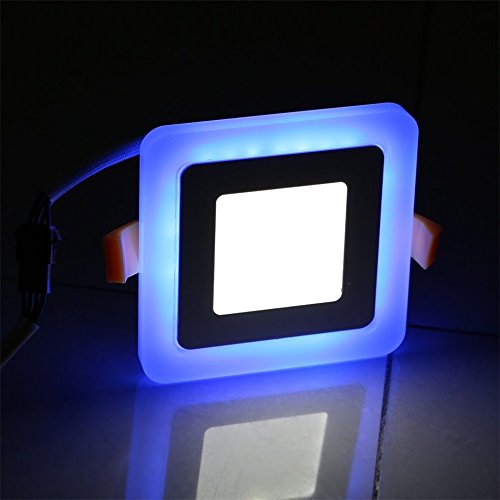 Amazon.com: White+Blue Dual Color 6W Power LED Recessed Ceiling Panel ...