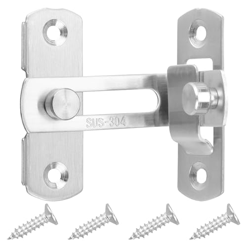 Rumyve Stainless Steel Security Right Angle Padlock Latch,90 Flip Slide ...
