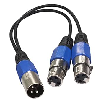 Milaan 3-Pin XLR Male Plug to Dual 2 Female Jack Y Splitter Mic DJ ...