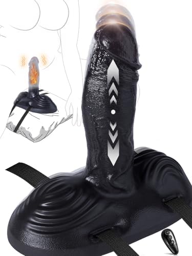 Amazon.com: 7" Realistic Thrusting Riding Black Dildo - Grinding Heated ...