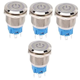 Gatuida 4pcs 19mm Marine Push Start Button Waterproof Design Self ...