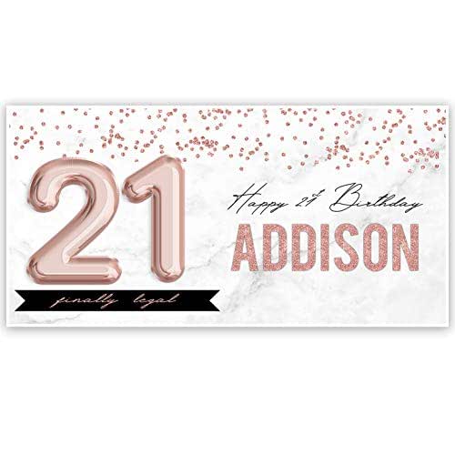 Amazon.com: Marble 21st Birthday Personalized Banner : Handmade Products