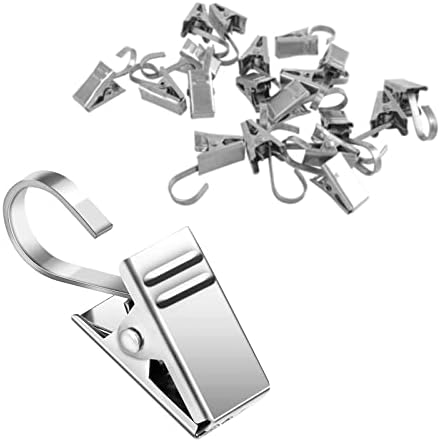 Golden Apple Heavy Duty Stainless Steel Metal Clips w/Hook for Curtain ...
