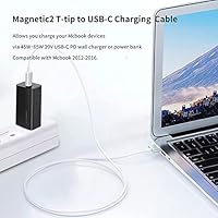 USB-C to Magnetic T-tip Charging Cable, 6ft PD Type-C to Magnetic2 T ...