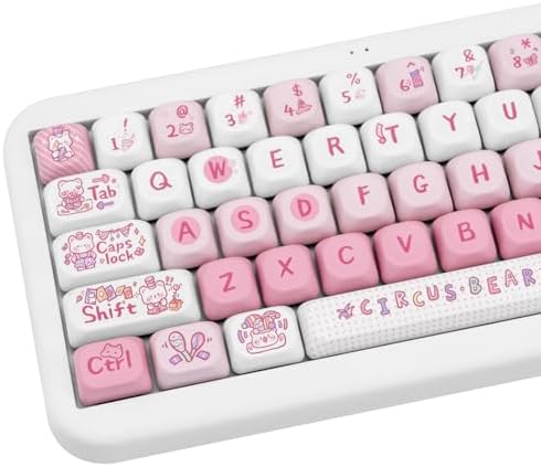 Amazon.com: YUNZII Cute Pink Ice Cream Custom Keycaps, 138 Keys Dye Sub ...