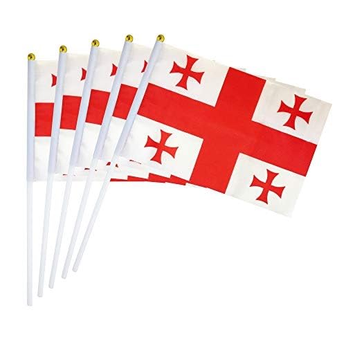 Amazon.com: 25 Pack Hand Held Small Mini Flag Georgia Georgian Flag ...