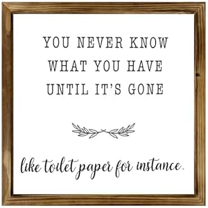 Amazon.com: Bathroom Sign 12x12 Inch, Farmhouse Bathroom Decor Signs, Decor Bathroom Shelf ...