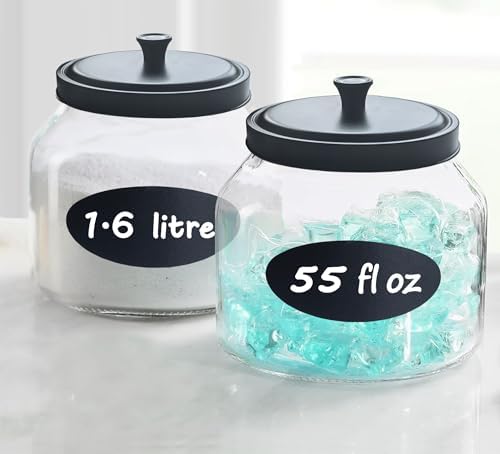 Amazon.com: Circleware Canister Glass with Black Chalkboard and Metal ...