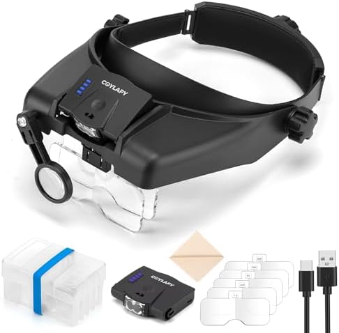 Amazon.com: Magnifying Glasses with Light, Headband Magnifying Glasses ...