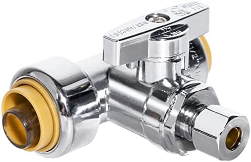 JUWO 1/2" x 1/2" x 1/4" OD Compression Tee Stop Valve for PEX, Copper ...