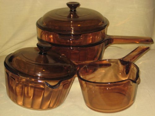 Buy 6 PIECE SET - Vintage Corning Visions Vision Visionware Amber Sauce ...