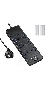 Amazon.com: Universal Power Strip with UK Plug, Jumpso Power Strip with ...