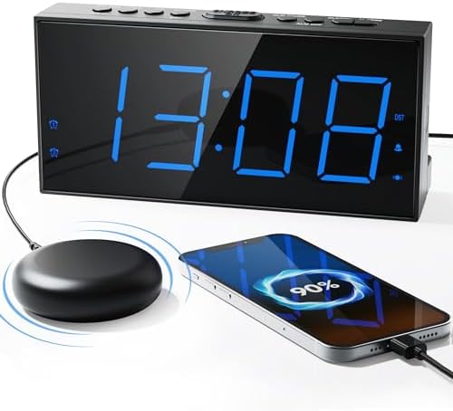 Amazon.com: Roxicosly Alarm Clock with Bed Shaker, Vibrating Alarm ...