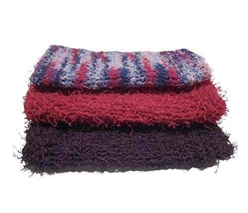 Amazon.com: Handmade Scrubby Washcloths - Exfoliating - Bright Colors ...