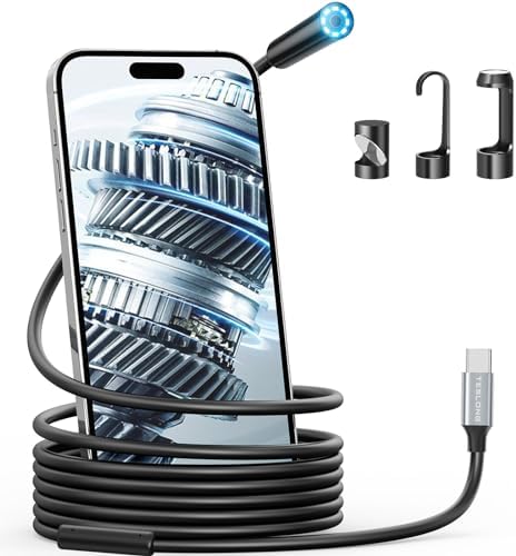 Teslong Endoscope Inspection Camera, USB-C Endoscope with 8 Lights ...