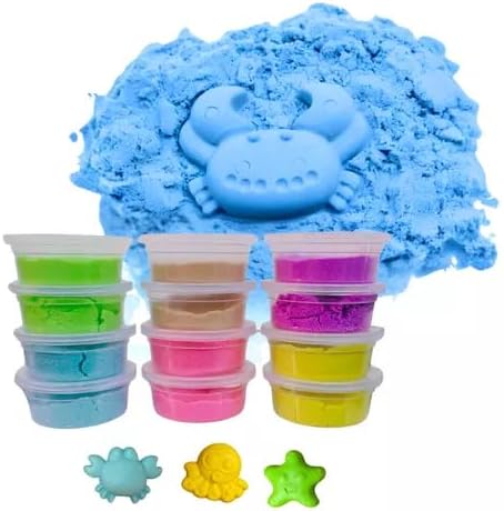 Set de 12 Piezas de Arena Mágica Moldeable, 6 Colores, Juguete ...