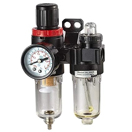 FRL Unit with Pressure Gauge | Filter, Regulator & Lubricator | 1/4th ...