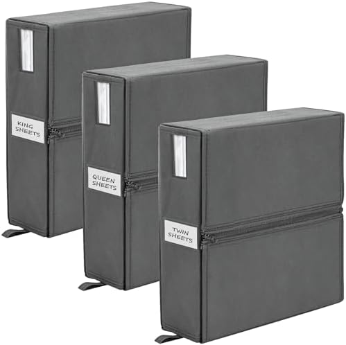 SheetCube Bed Sheet Organizers and Storage 6 Pack, Foldable Linen ...